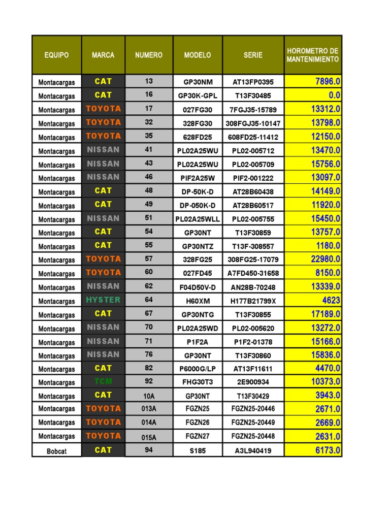 Informe Control Mtto | PDF