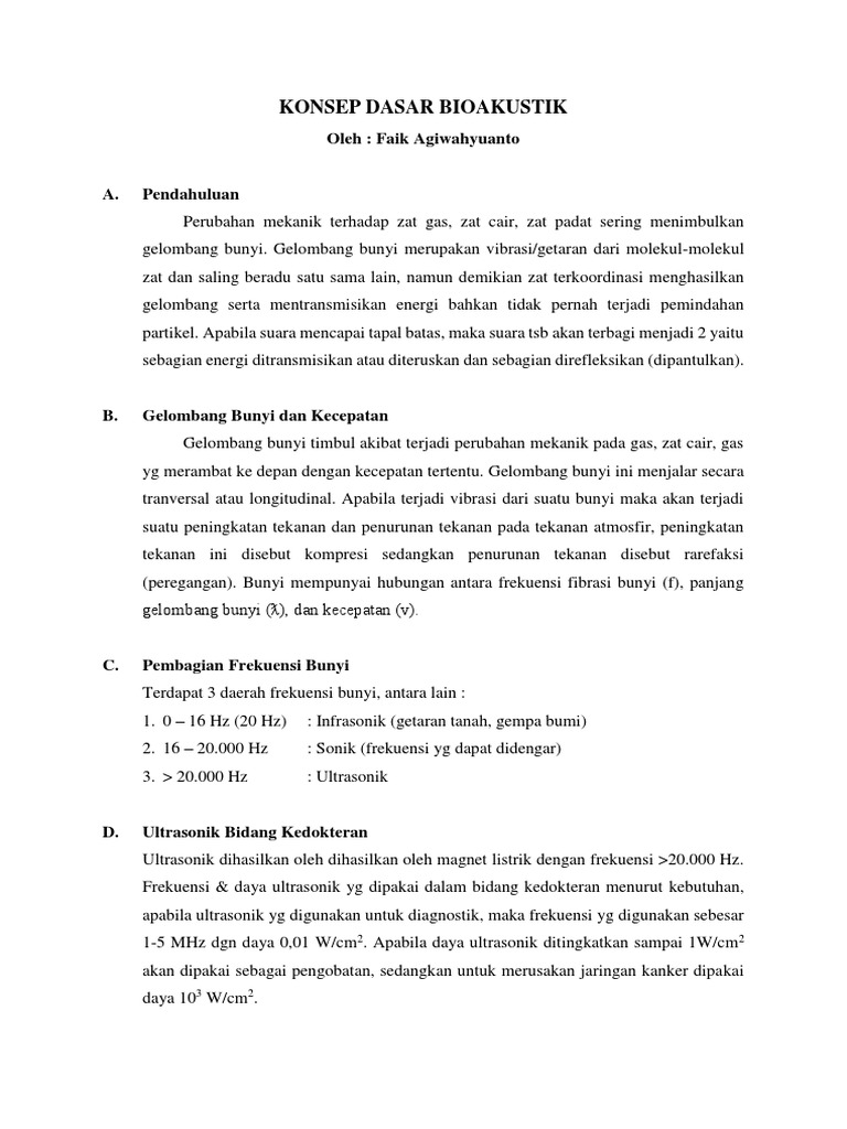 Konsep Dasar Bioakustik | PDF