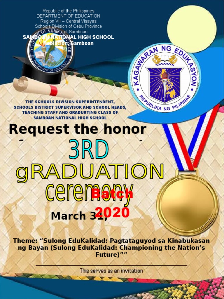Samboan National High School Graduation 2020 Theme Sulong EduKalidad ...