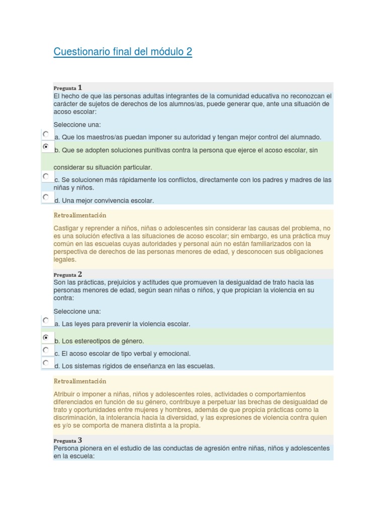 Cuestionario Final Del Módulo 2 | PDF