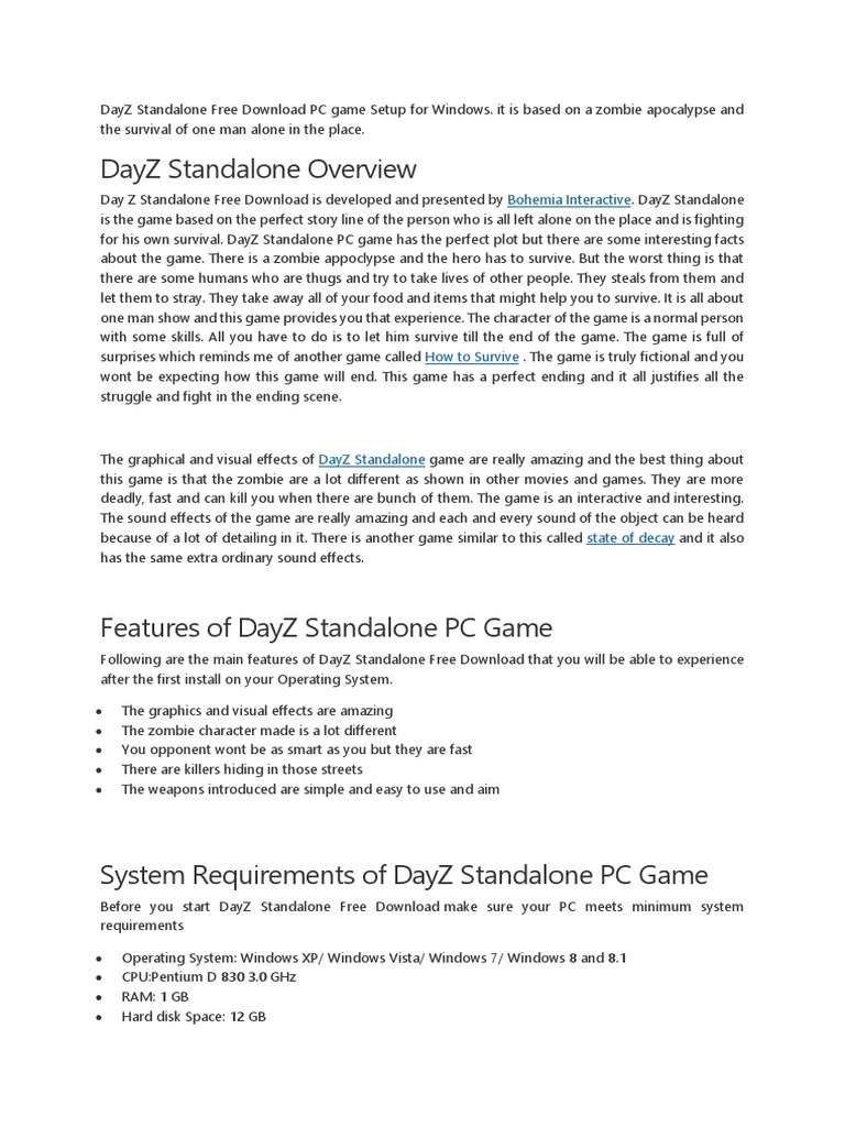 DayZ Standalone | PDF