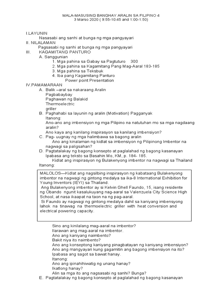 Semi Detailed Lesson Plan | PDF