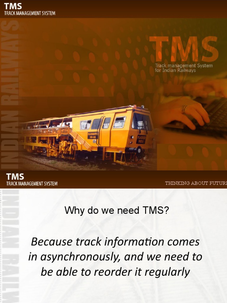 Track Management System For Indian Railways: S.K.Malik, AMCE/RB Rajiv ...