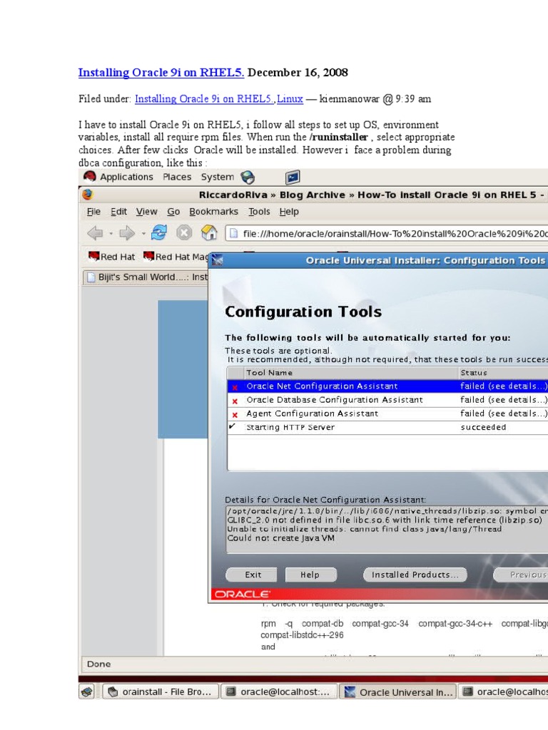 Oracle 9i Setup Guide for RHEL5 Users | PDF | Directory (Computing) | Command Line Interface