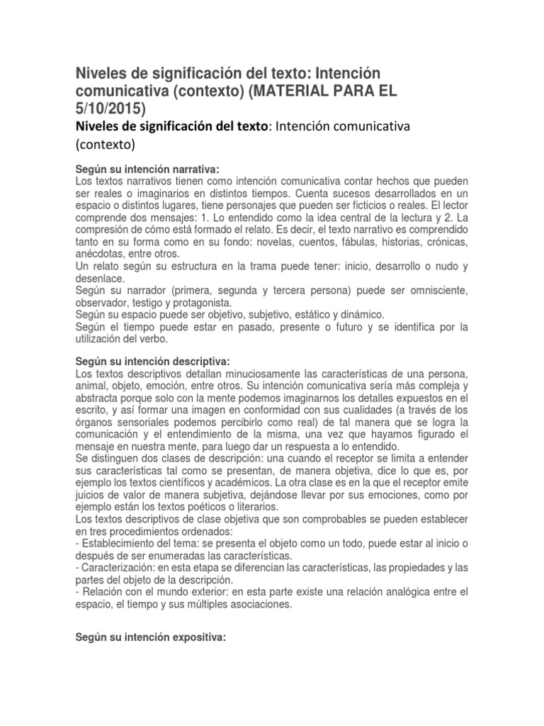 Niveles de Significación Del Texto | PDF