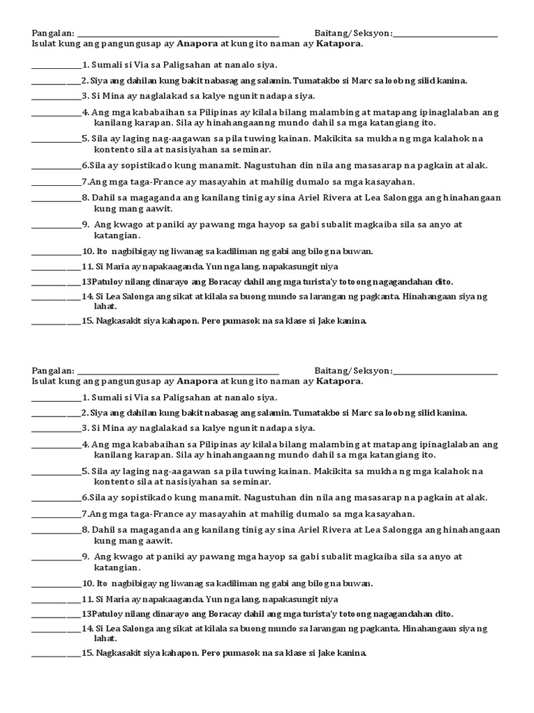 Anapora at Katapora | PDF