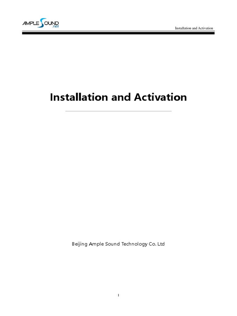 Installation And Activation Pdf