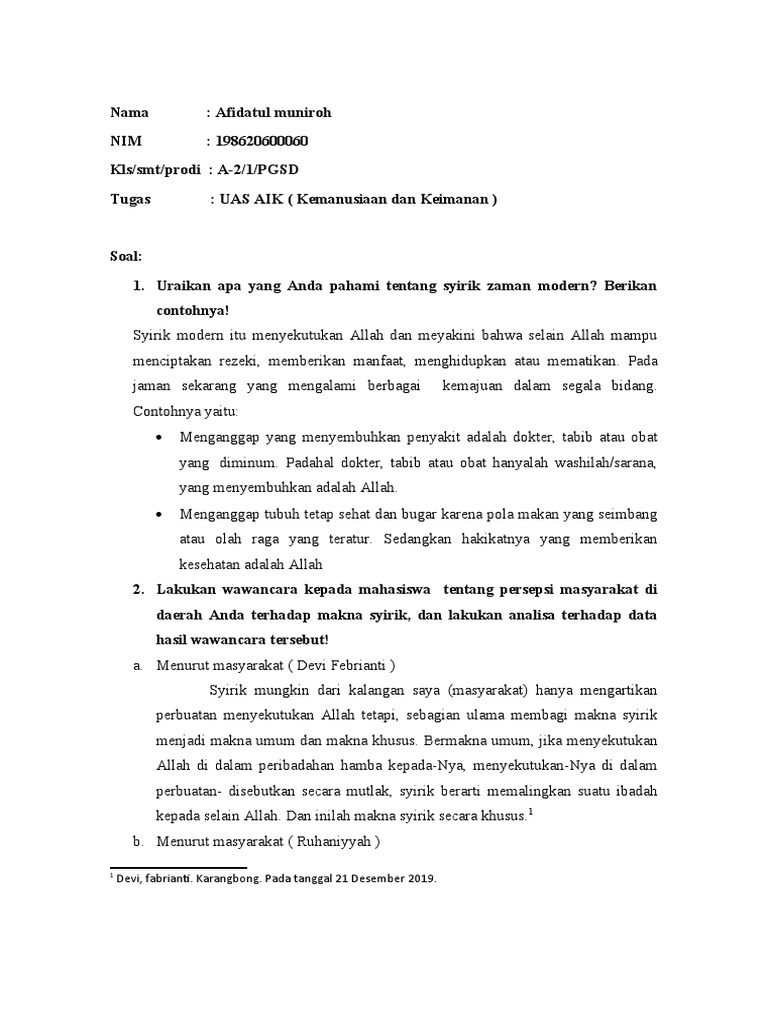 Syirik Modern dan Dampaknya | PDF