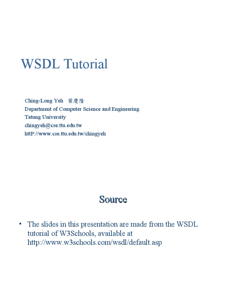 WSDL Tutorial | PDF | Web Service | Soap