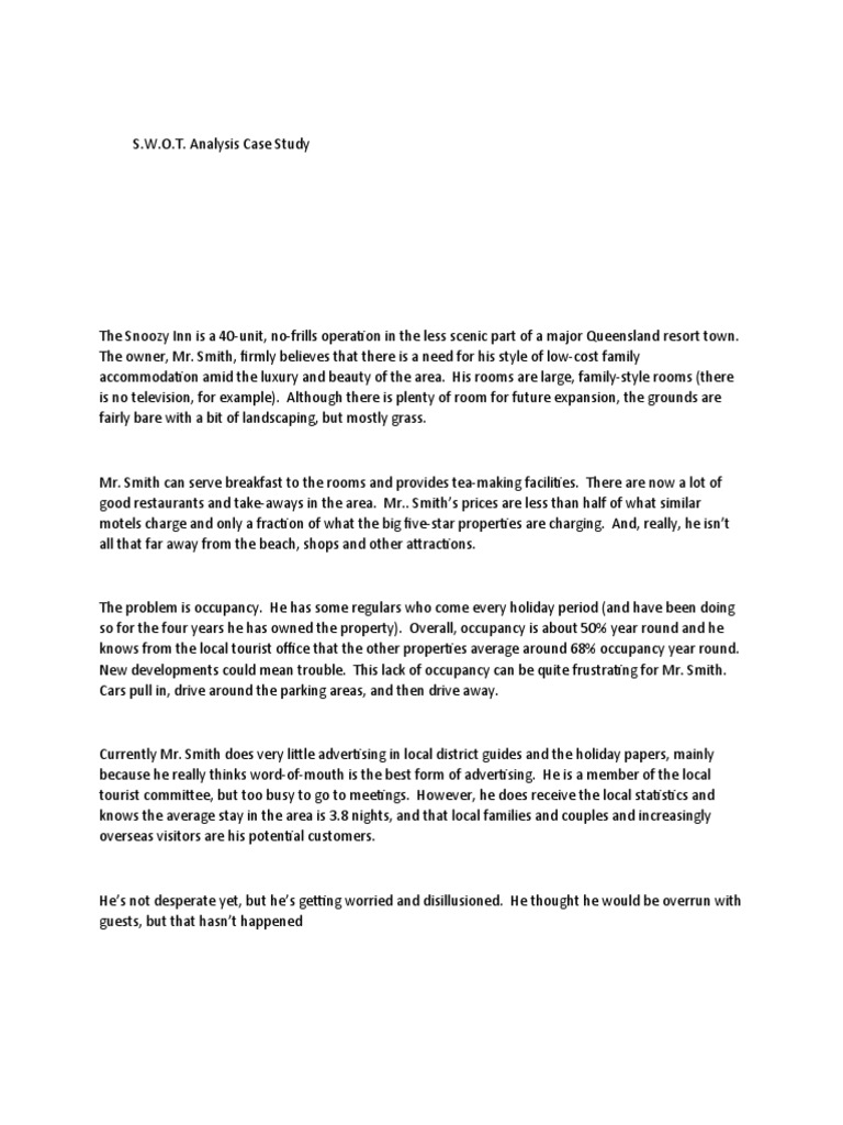 SWOT Analysis Case Study | PDF