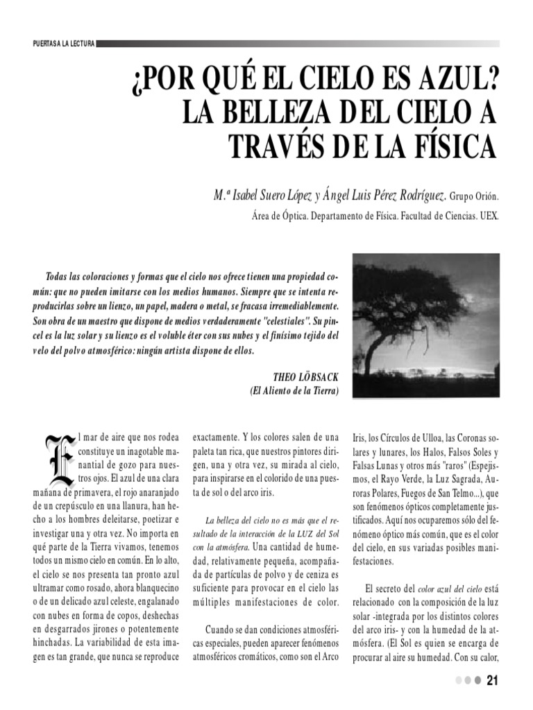 Por Qué El Cielo Es Azul. | PDF