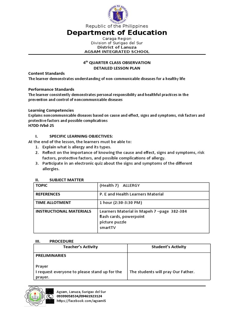 Detailed Lesson Plan | PDF