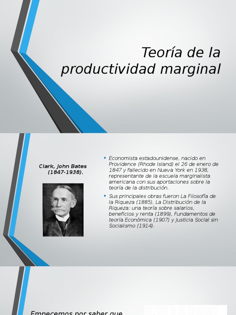 Teoría de La Productividad Marginal - Presentación | PDF