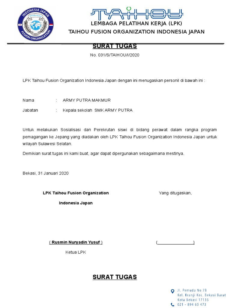 Surat Tugas | PDF