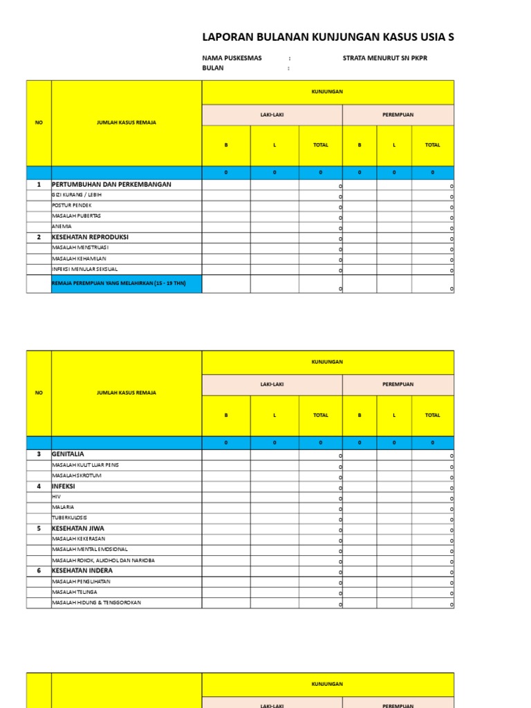 Format Laporan PKPR 2020 | PDF