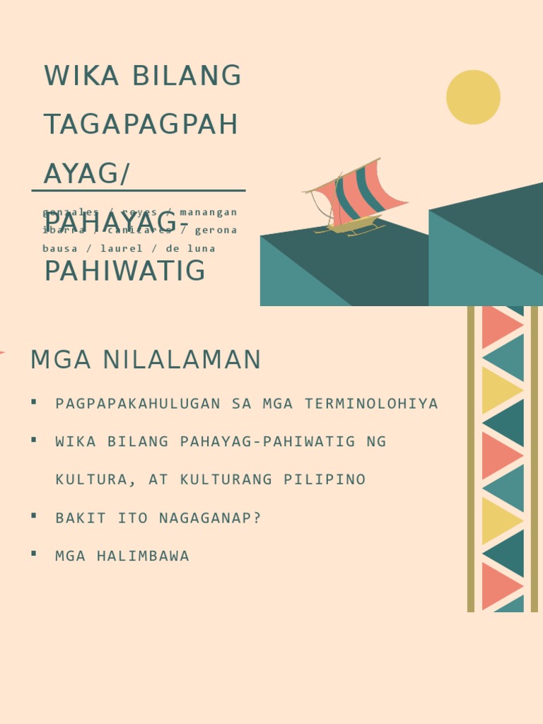 Wika Bilang Pahayag-Pahiwatig NG Kultura | PDF