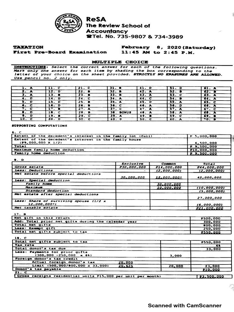 ReSA B39 1st PB Answer Key | PDF