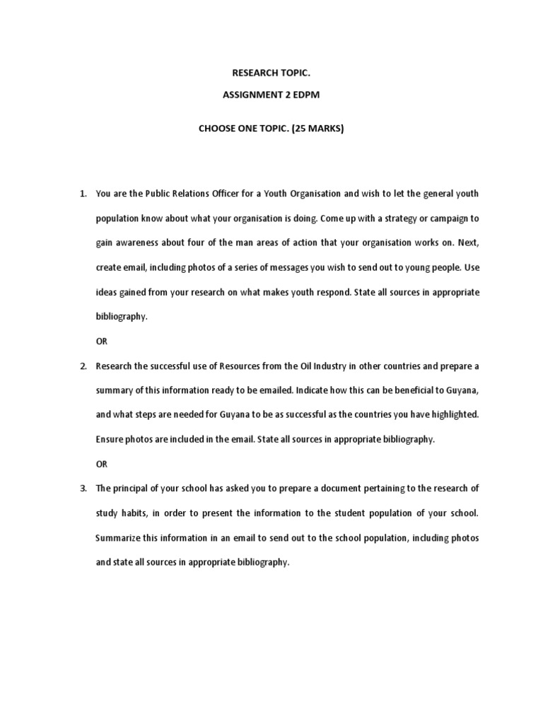 EDPM Assignments 2 & 3 2019-2020 | PDF