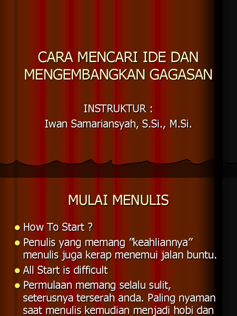 Menggali Ide dan Menulis Kreatif | PDF | Karier & Perkembangan ...