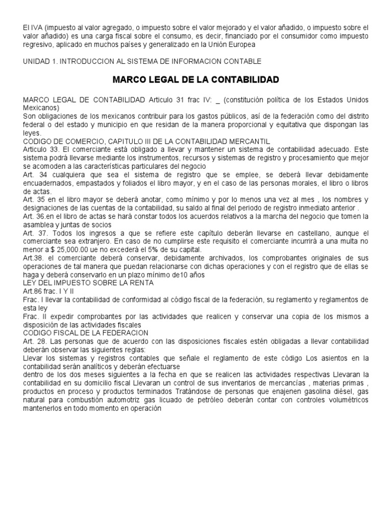 IVA y Contabilidad: Marco Legal y Prácticas | PDF