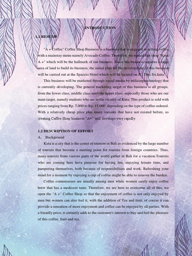 Proposal Coffee Shop | PDF