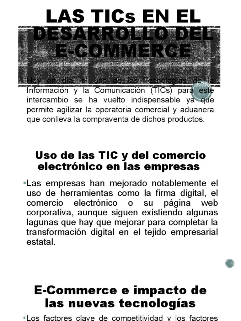 DIAPOSITIVAS DE LAS TICs EN EL DESARROLLO DEL E-COMMERCE | PDF