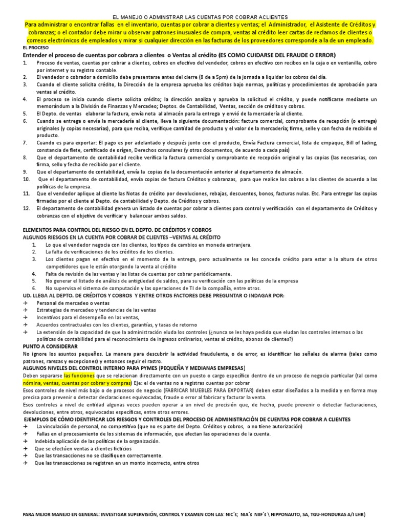 EL MANEJO O ADMINST-CxC-CLTS | PDF