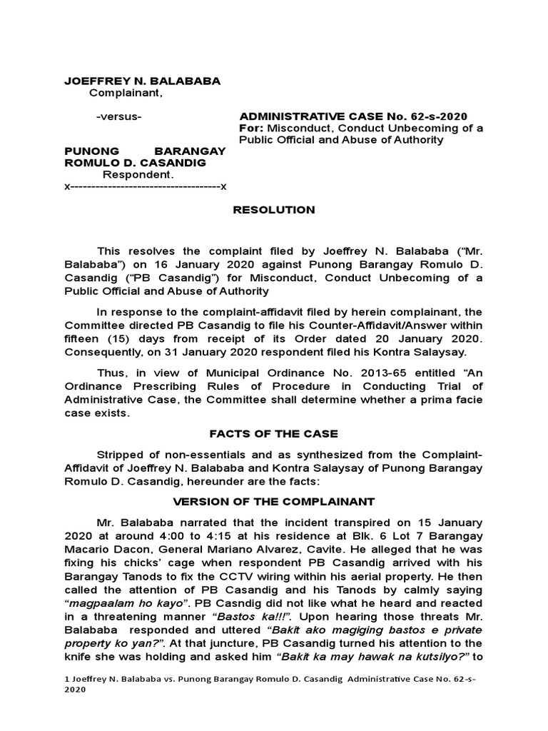 Administrative Case Decision SB | PDF