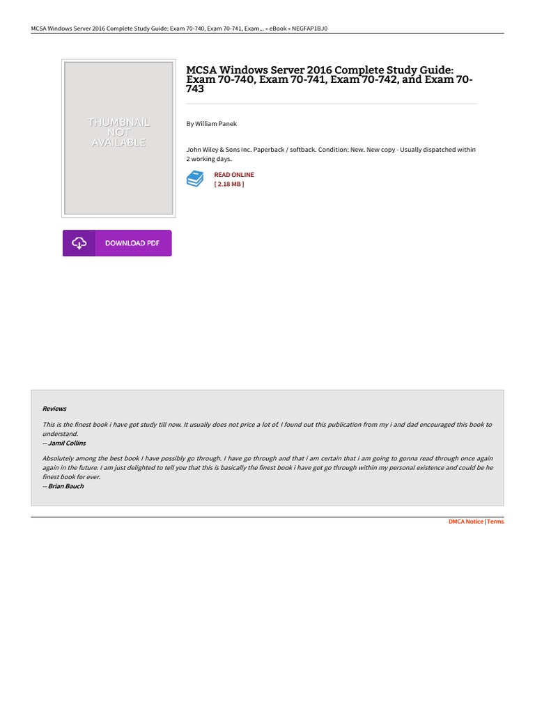 MCSA Windows Server 2016 Complete Study PDF | PDF