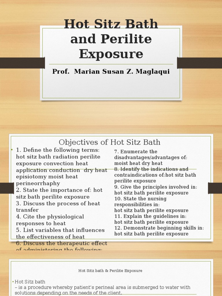 Hot Sitz Bath and Perilite Exposure | PDF