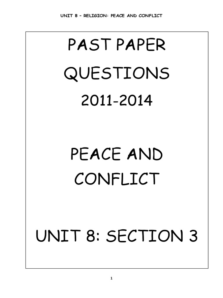 RE - Peace and Conflict - Past Papers | PDF