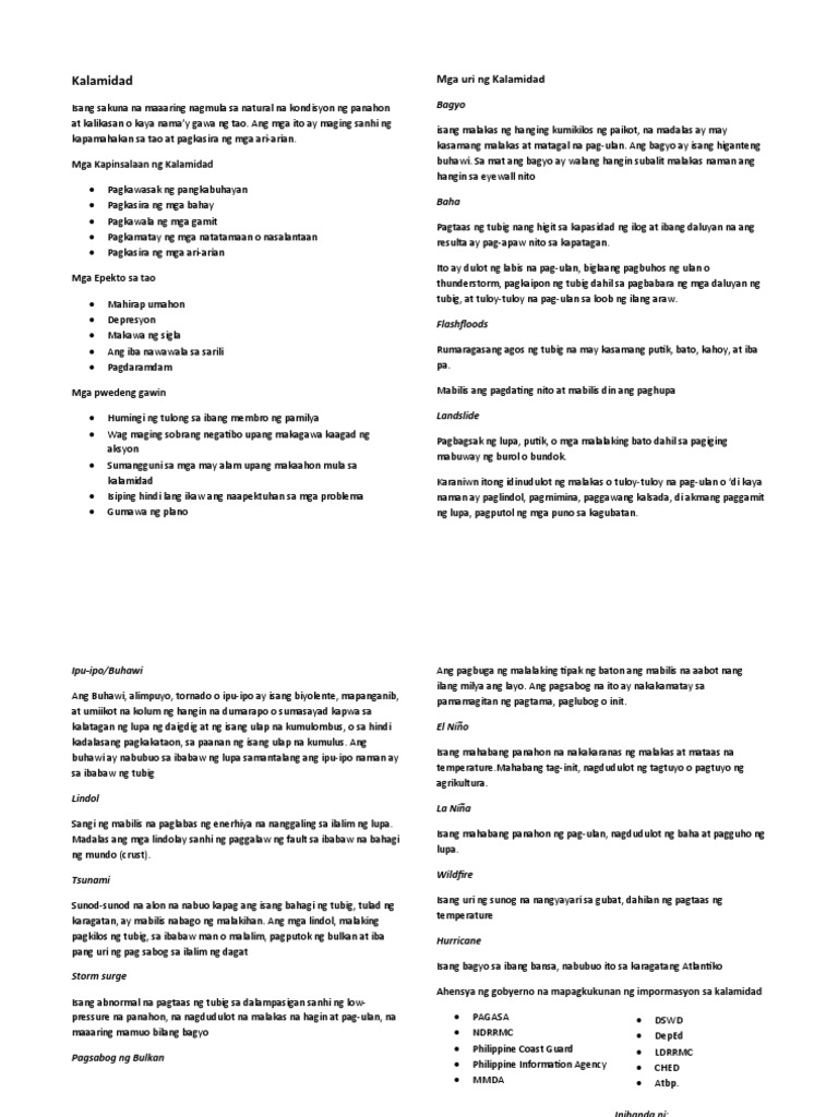Kalamidad | PDF