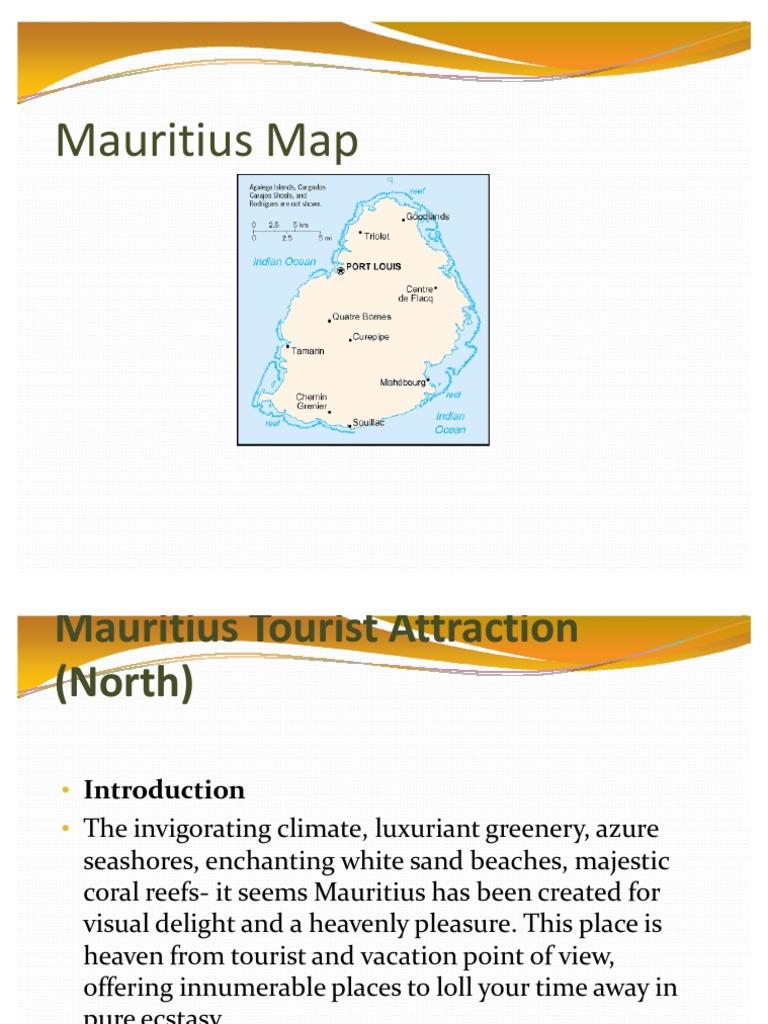 Mauritius Tourist Attractions Map | PDF | Beach | Mauritius