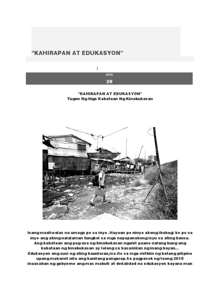 Kahirapan at Edukasyon | PDF