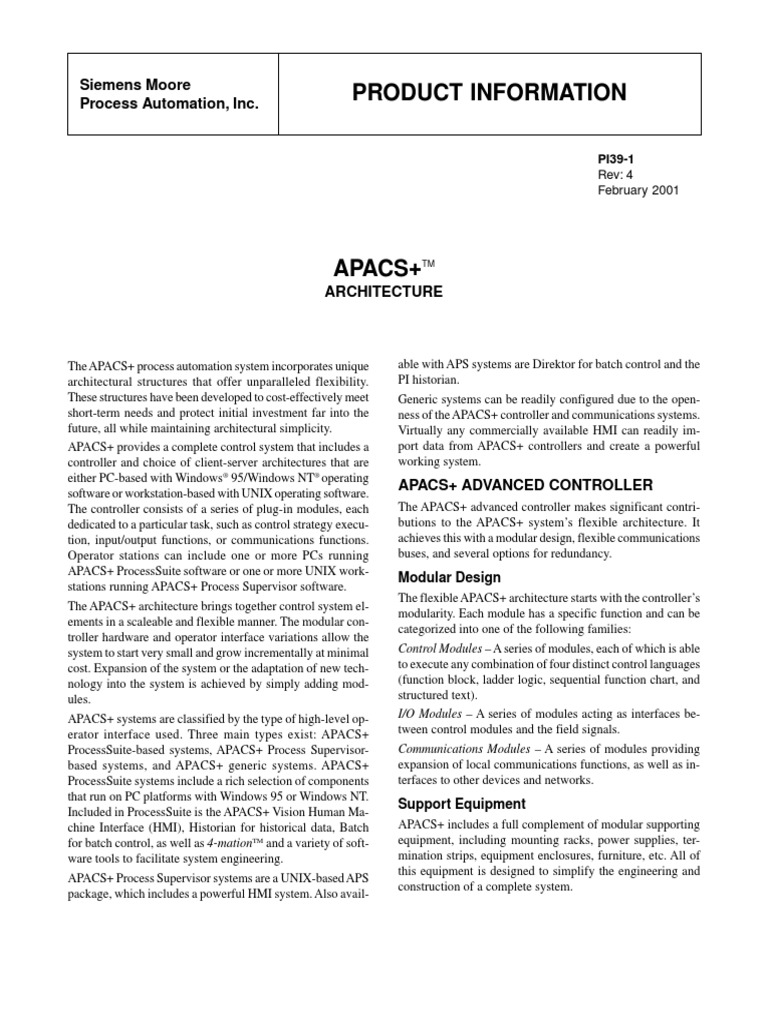 APACS Architecture PDF | PDF