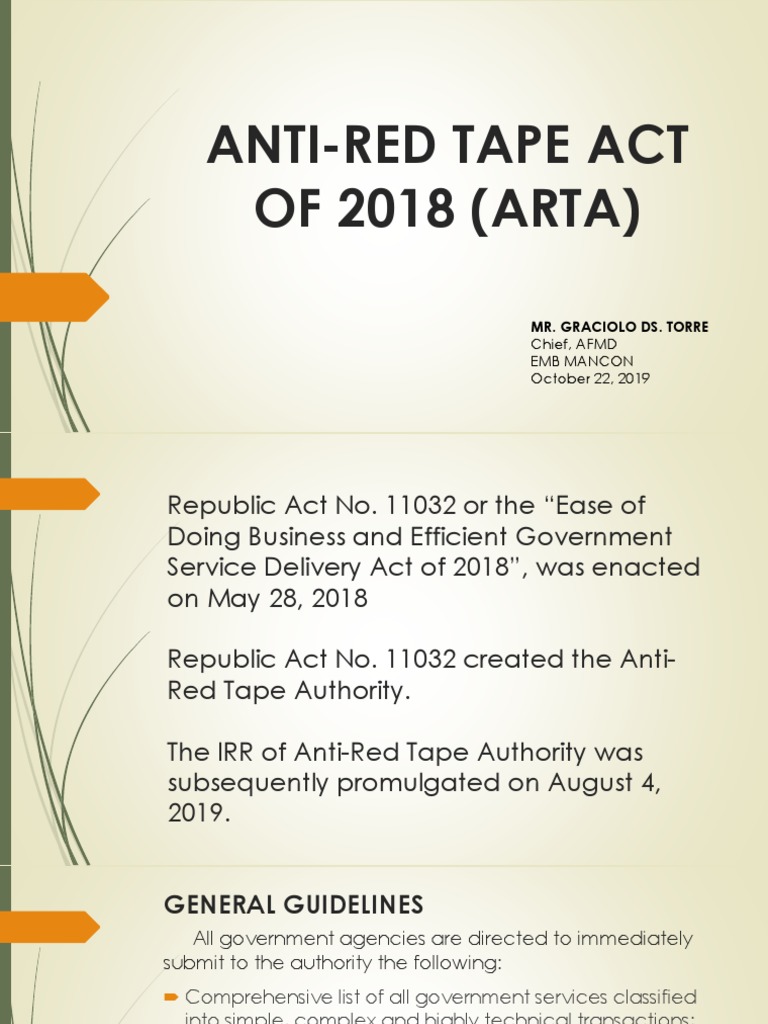 ARTA Guidelines for Government Services | PDF | Finance & Money ...