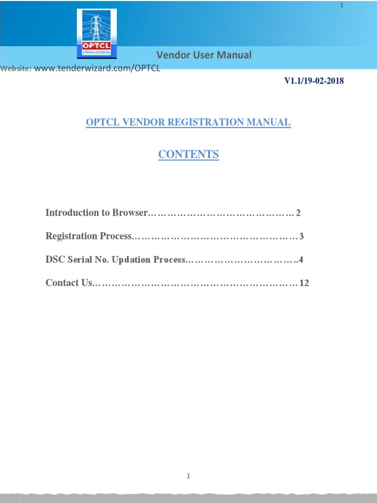 OPTCL Vendor Registration Guide | PDF | Computers