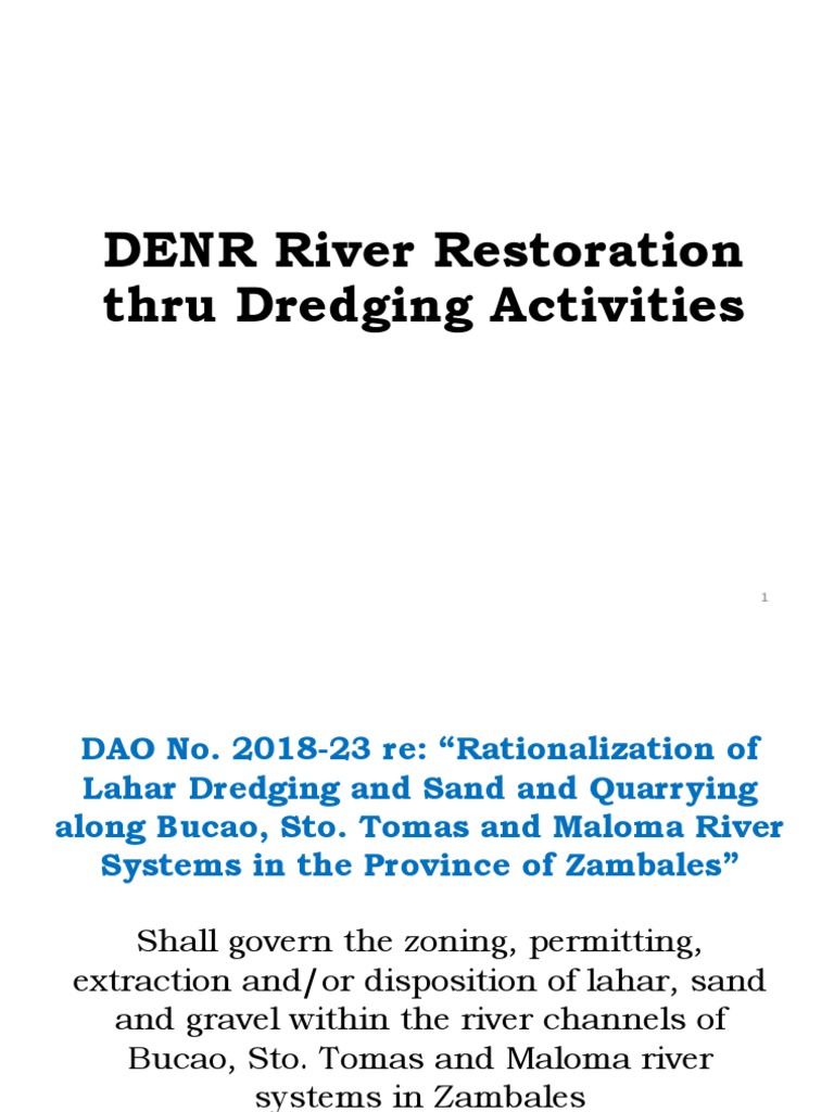 DENR River Restoration Thru Dredging Activities | PDF