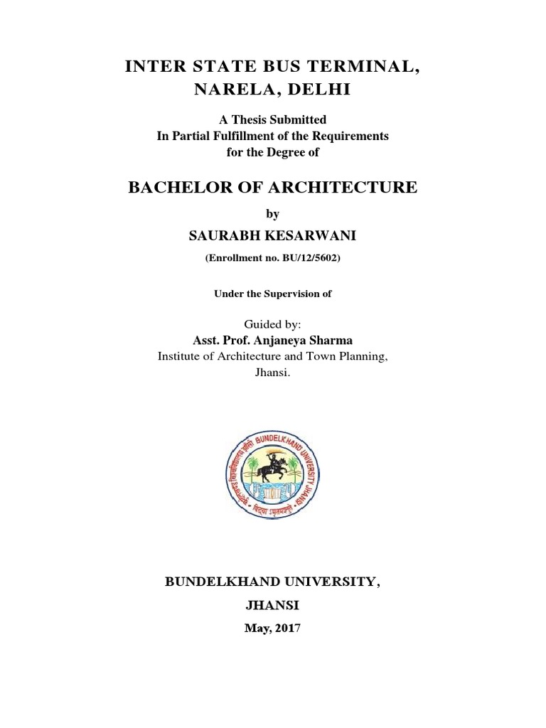 Thesis Report On ISBT Narela | PDF