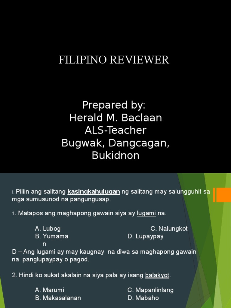 Filipino Review | PDF