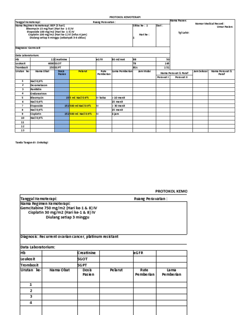 Latihan Protokol Kemoterapi | PDF | Sains & Matematika