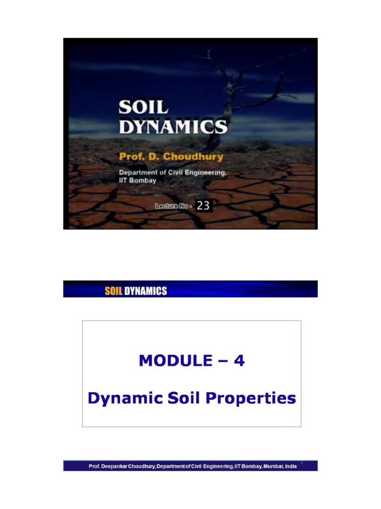 Soil Dynamics Lecture PDF | PDF