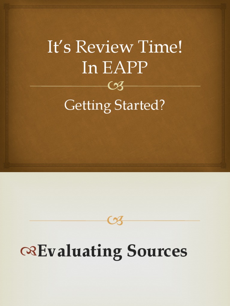 It's Review Time! (EAPP) | PDF