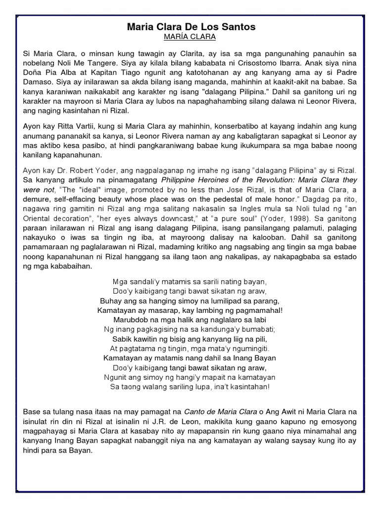 Maria Clara de Los Santos | PDF