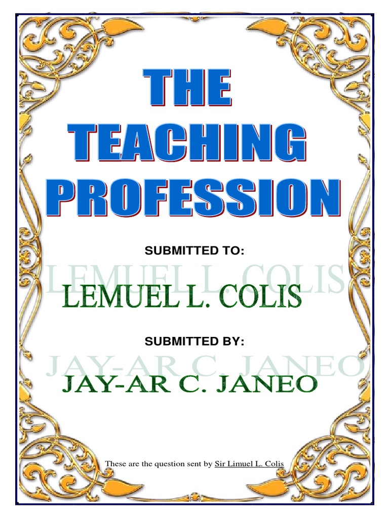 Values in the Teaching Profession | PDF | Philosophy | Science ...
