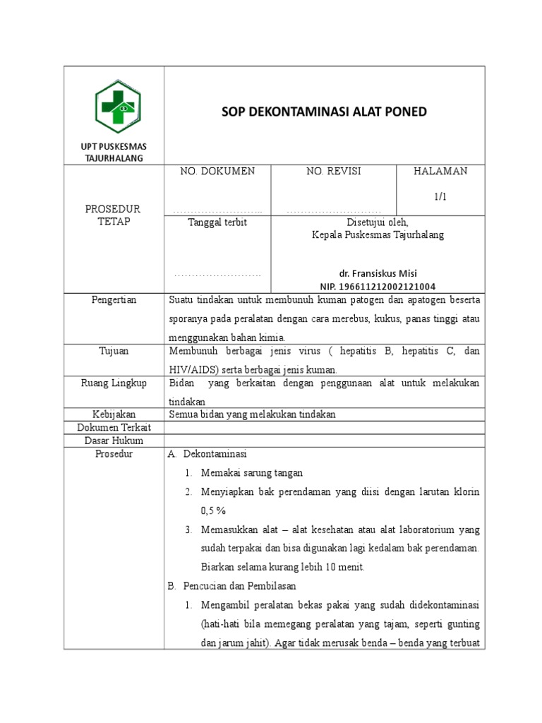 Sop Alat Poned | PDF
