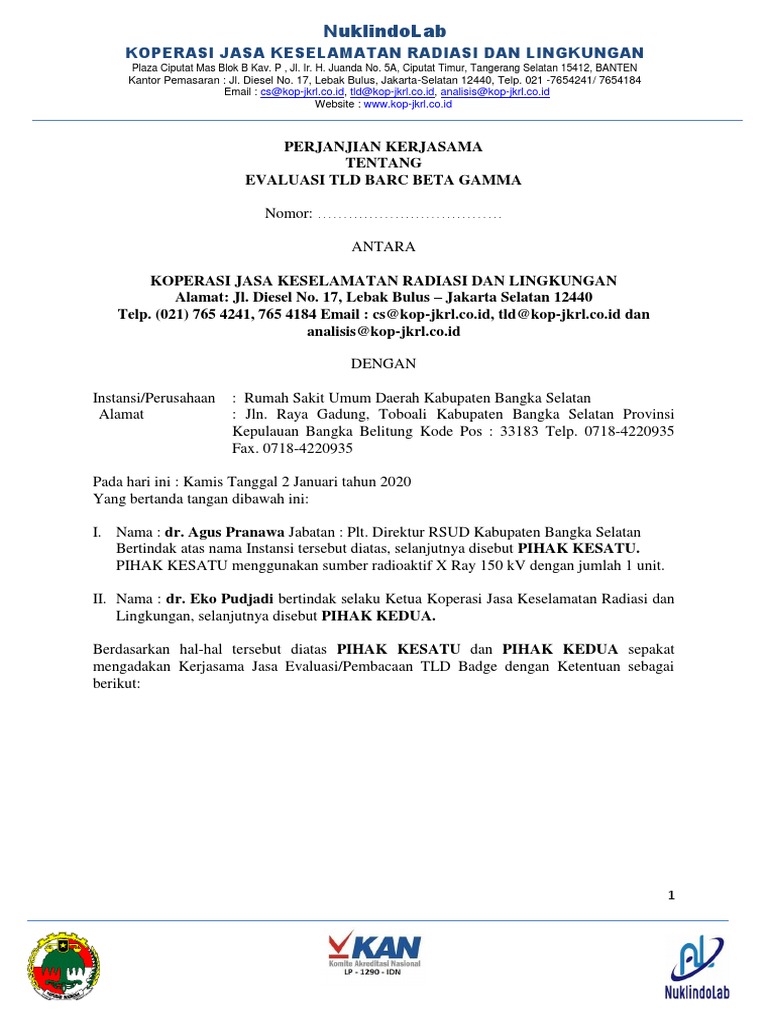 SPK Evaluasi TLD BARC 2019 | PDF