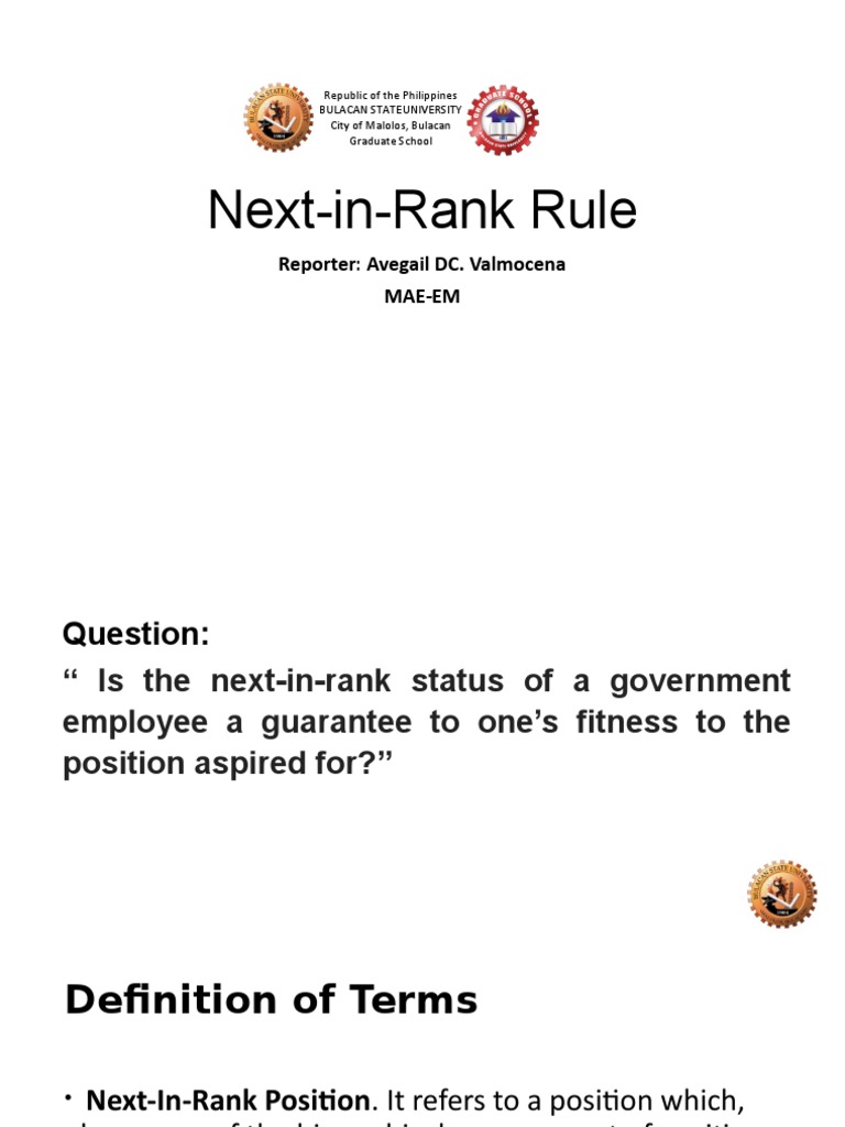Next-in-Rank Rule | PDF | Business | Finance & Money Management