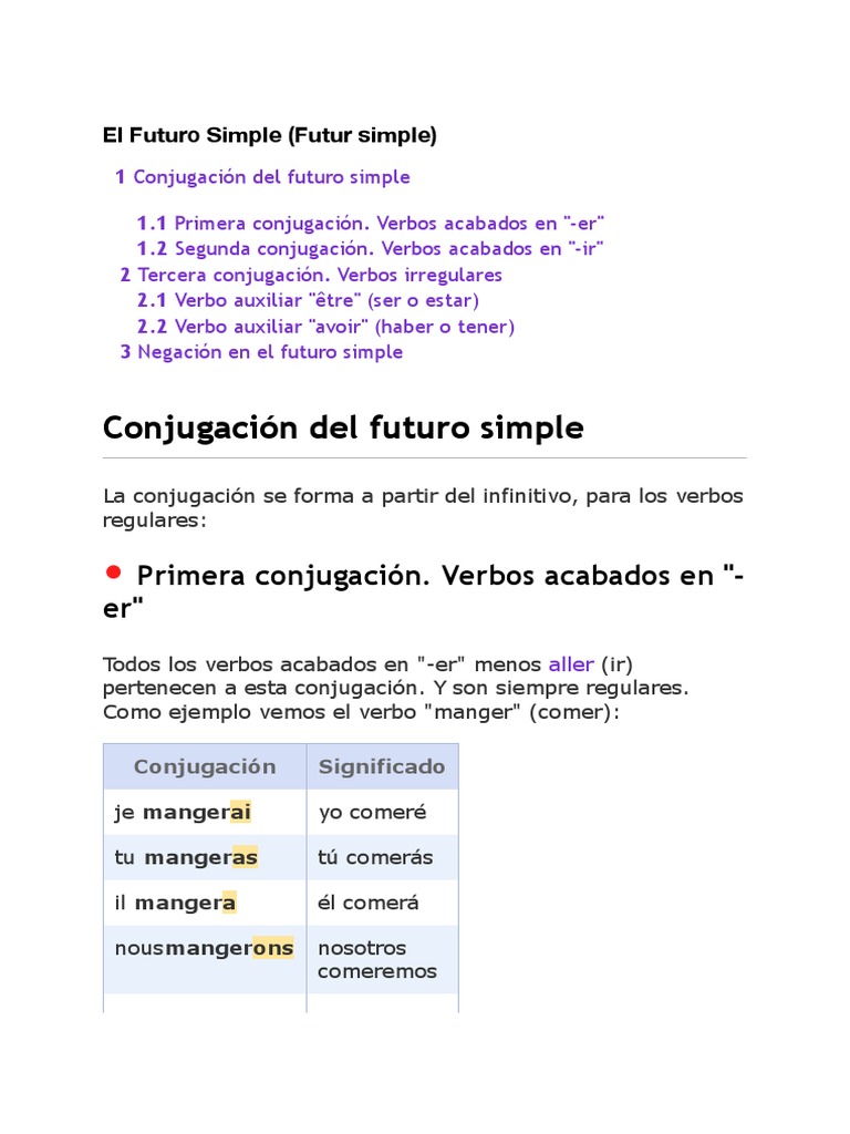 Futuro Simple | PDF