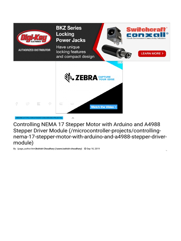 Controlling NEMA 17 Stepper Motor With Arduino and A4988 Stepper Driver ...